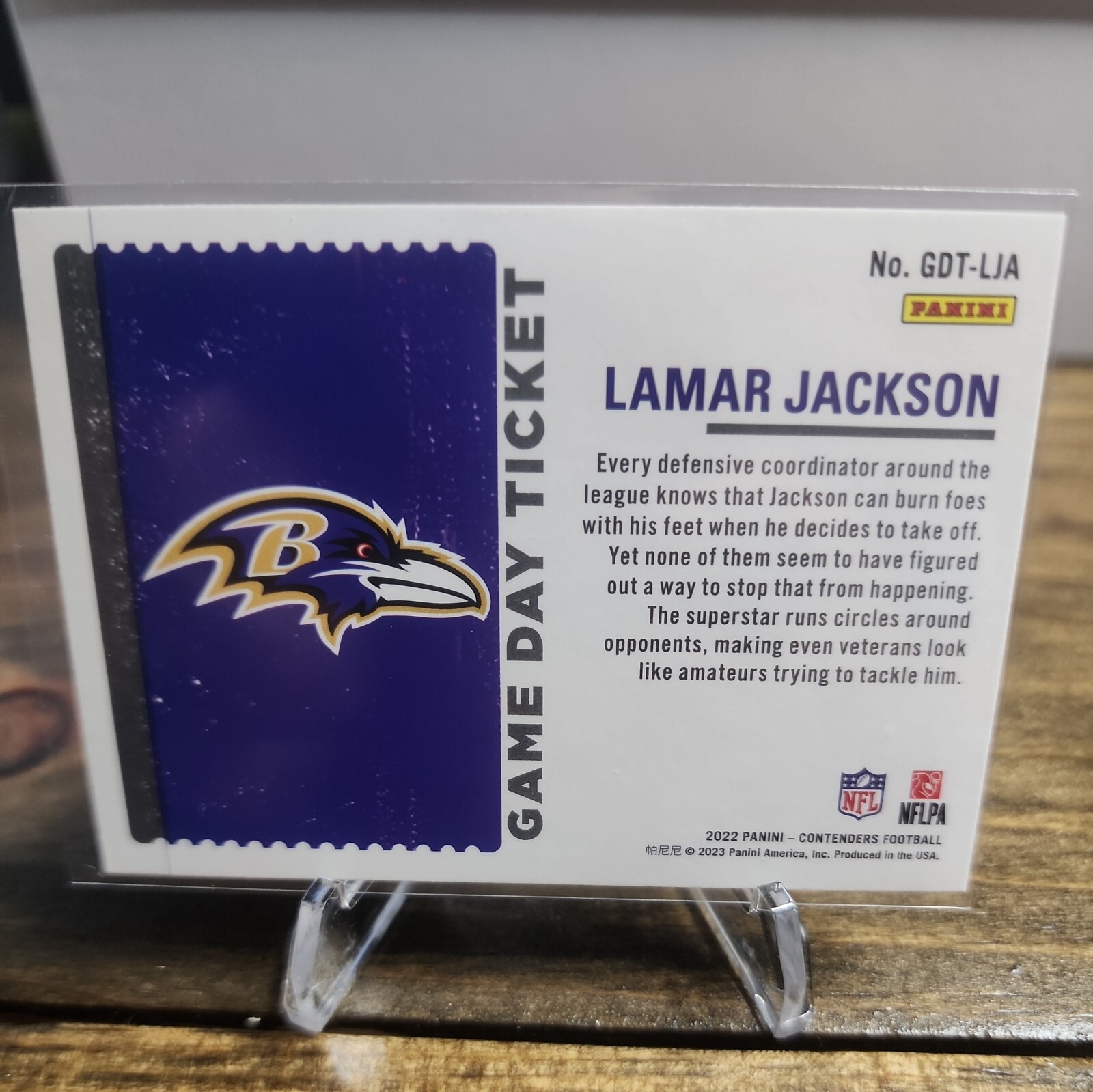 2022 Panini Contenders Football Gameday Ticket Lamar Jackson (Green) # ...