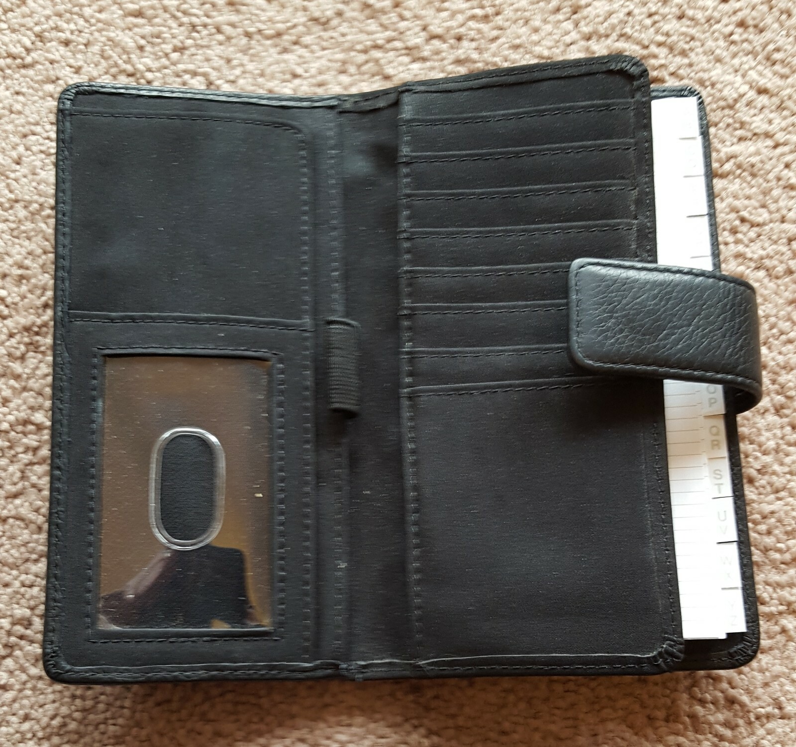 Fossil Black Leather Bi-Fold Check Book wallet ID Car… - Gem