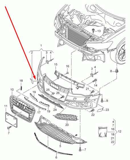 Genuine Audi Bumper Cover 4g0807065d Gru for sale online | eBay