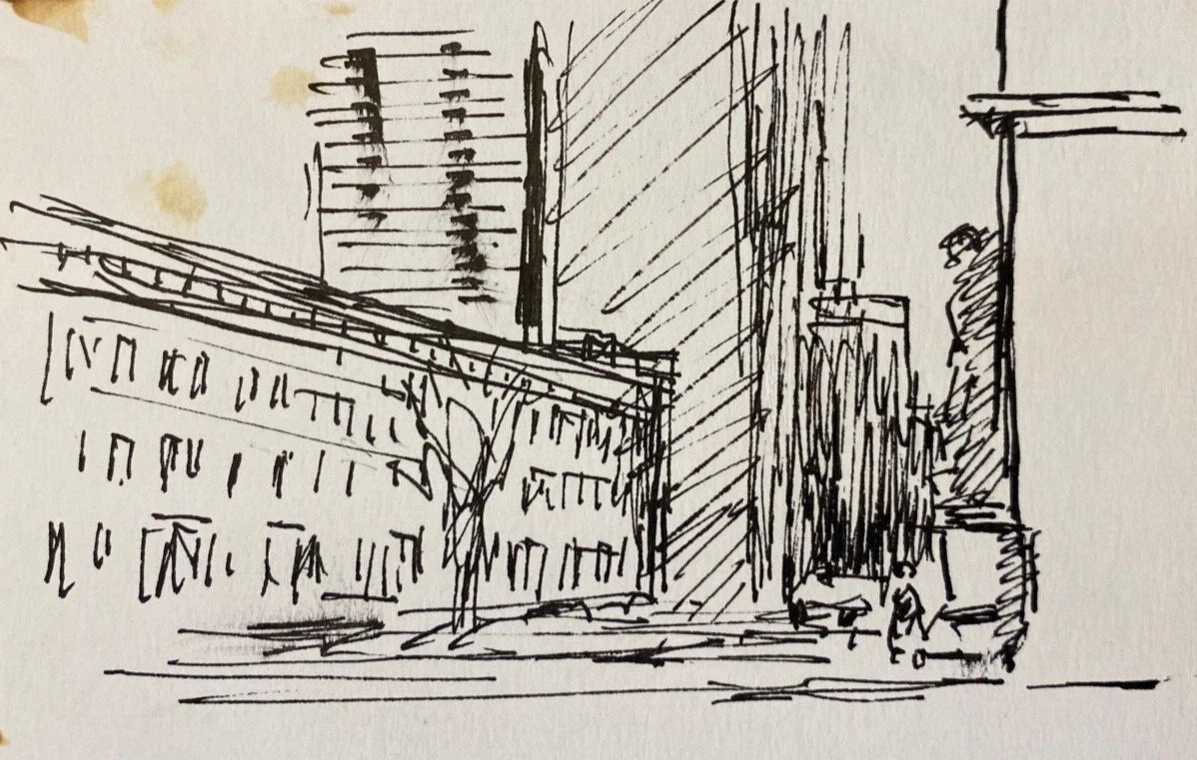 City Street Scene Drawing