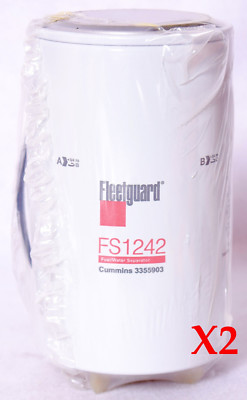 (2) FS1242 Fleetguard Fuel Filter Water Seperator - Free Shipping | eBay