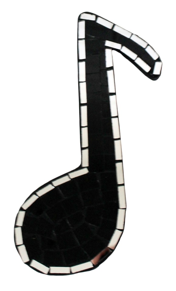 Hand Made Mosaic Music Notes Treble Clef Note Symbols Wall Art Mirror ...