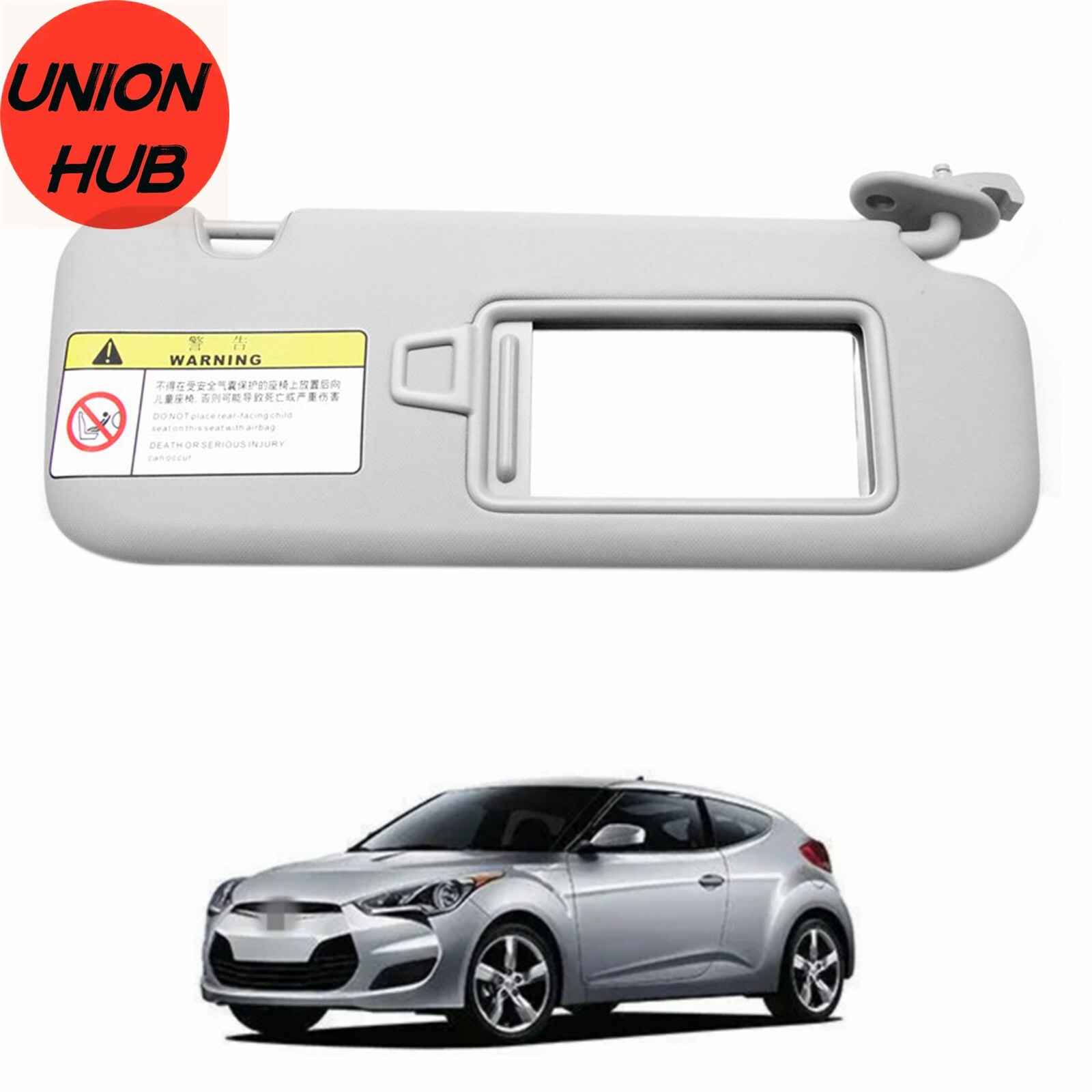Grey Sun Visor With Mirror Right Passenger Side for Hyundai Veloster ...
