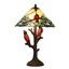 3-Light Stained Glass Tiffany Style Cardinal Table Accent Lamp 24 in ...