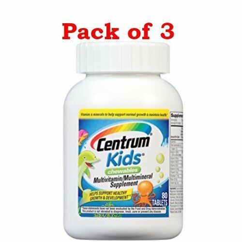Centrum Kids Chewable Tablet Multivitamin & Multimineral Supplement 80 ...