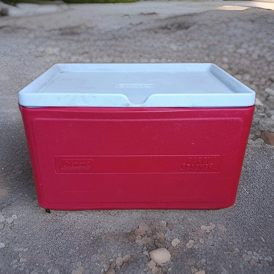 Coleman Party Stacker Cooler 48 Cans Model 9223 Red Stackable READ | eBay