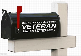 MAILBOX COVER US ARMY VETERAN - 2 DECALS USA Military Sticker Home ...