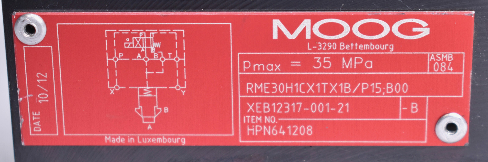 MOOG Hydraulic Valve X820-21PA-001N01 HPN641208 | eBay