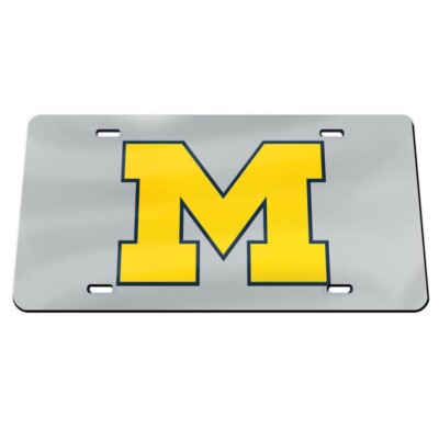 Michigan Wolverines Mirrored Acrylic License Plate - Silver - M | eBay