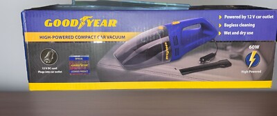 Goodyear High Powered Compact Car Vacuum 60W with Cord Powered By 12V ...