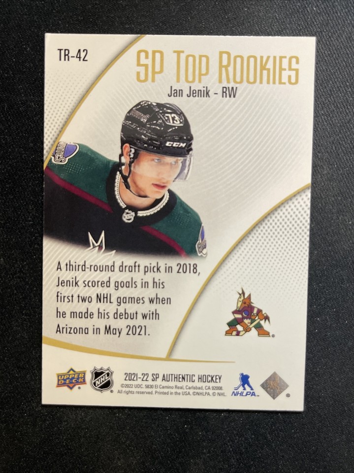 21-22 UD SP Authentic Hockey SP Top Rookies TR-42 Jan Jenik | eBay