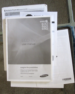 Samsung LCD TV User Manual - Series 6 | eBay