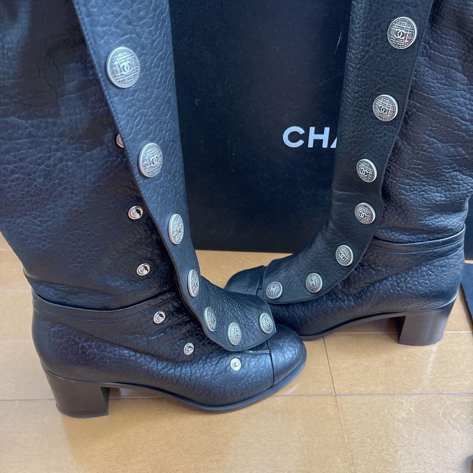 CHANEL Long Heel Boots Bootie Shoes Women Size 36 COCO MARK | eBay UK