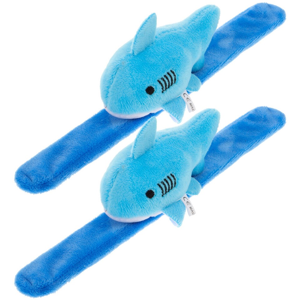 2 Pcs Animal Slap Bracelets Shark Fish Plush Ring Baby Toy Watch | eBay