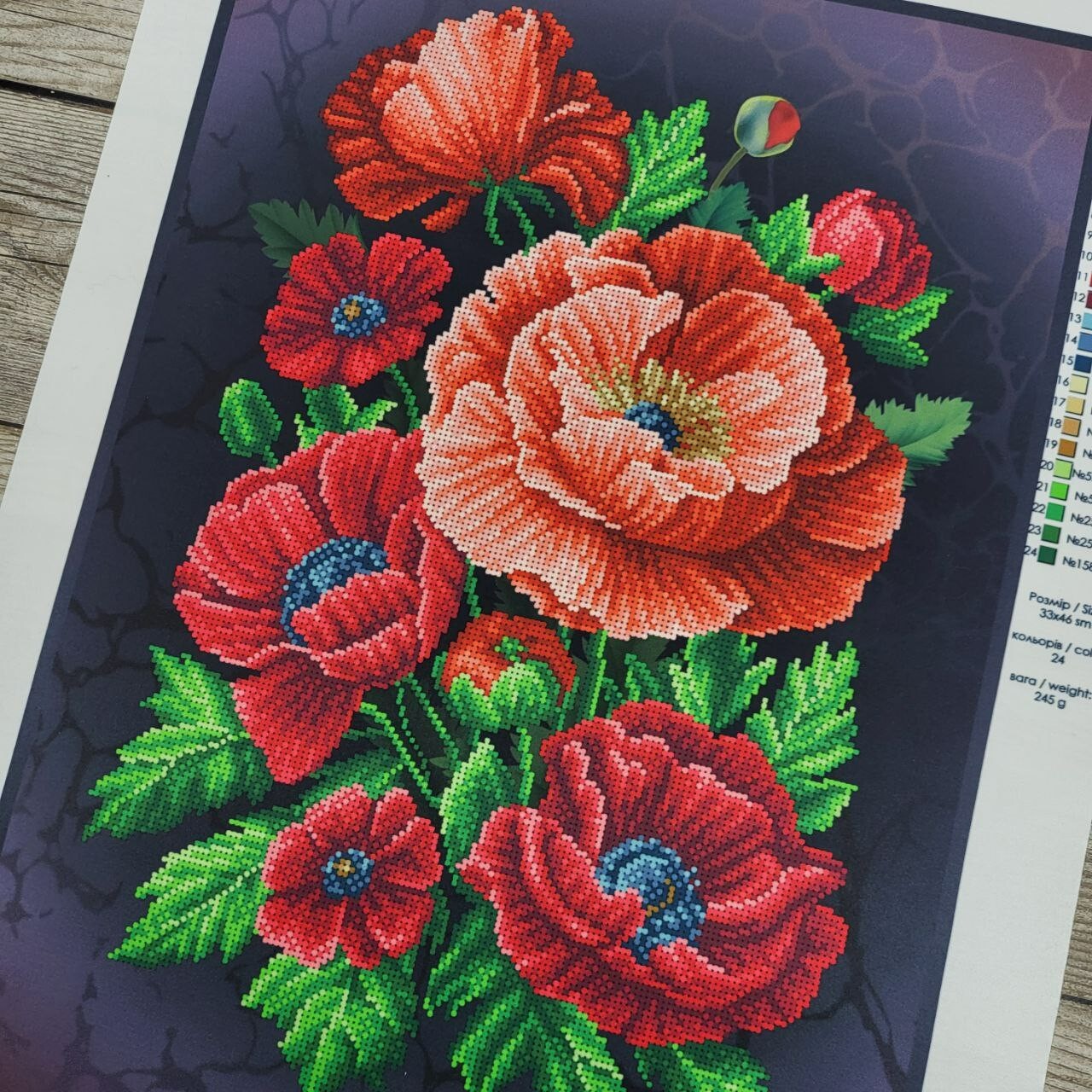 Bead Embroidery Kit Poppy DIY Craft Kit Bead Needlepoint t-1390 | eBay