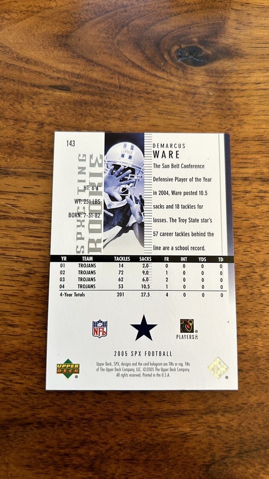 2005 Upper Deck SPx DeMarcus Ware Rookie Card RC #'d Foil HOF Dallas ...