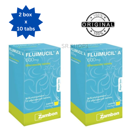 2 box FLUIMUCIL A 600mg Effervescent Phlegm Tablets Relief Cough Lemon ...