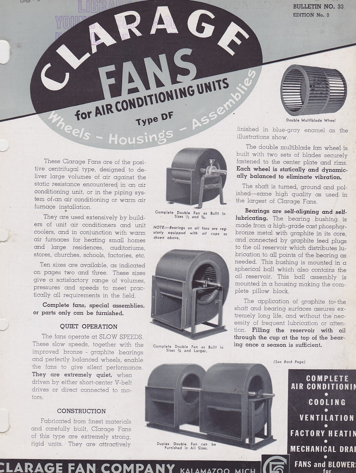 VINTAGE CATALOG #3014 - 1945 CLARAGE FANS | eBay