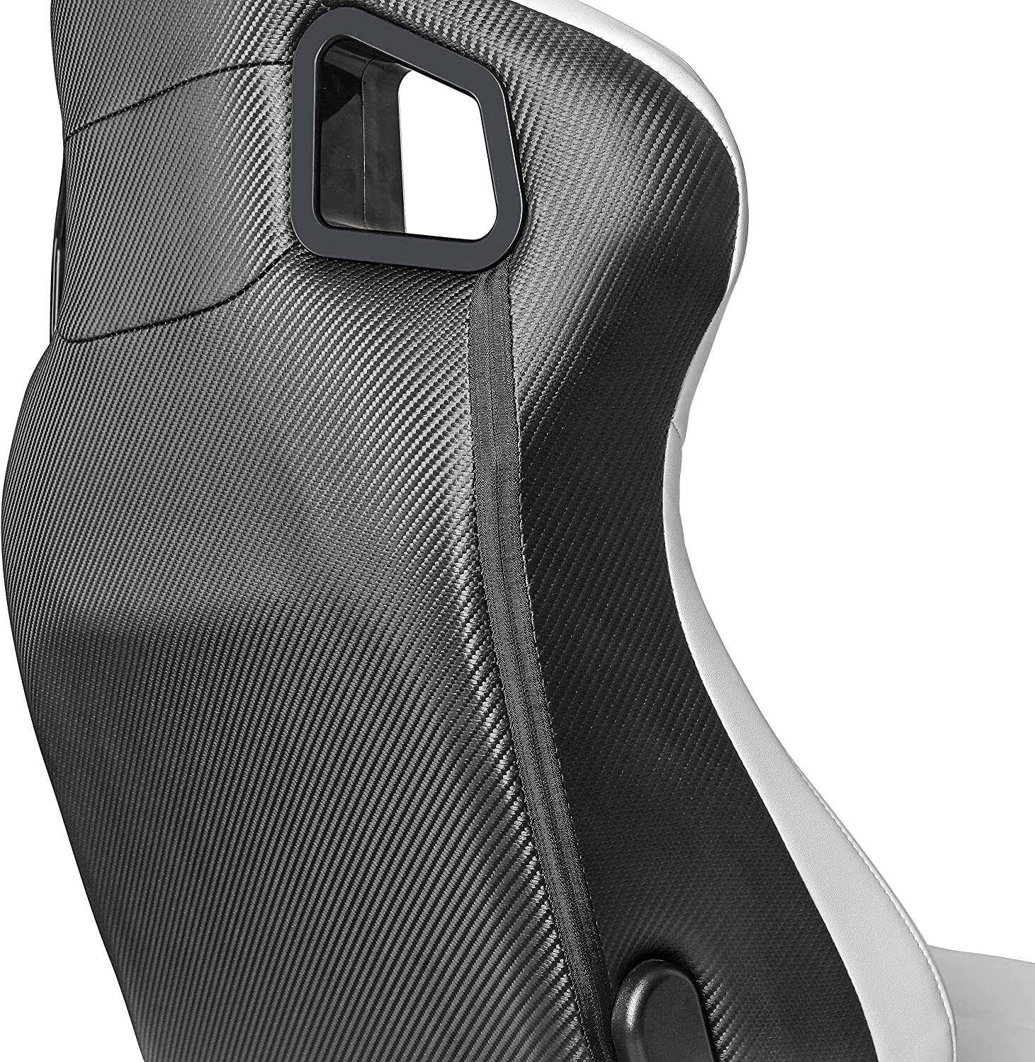 Universal Set of 2 Racing Seats Pair White Leather Reclinable Bucket ...