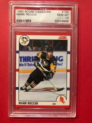 GEM MINT PSA 10 Mark Recchi Penguins Canadian Score Rookie Card #186 | eBay