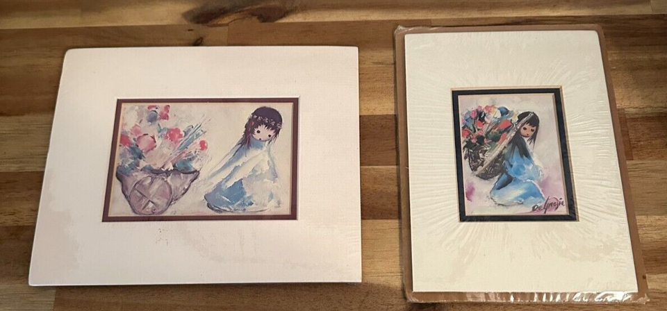 Vintage DeGrazia Beautiful Burden & Flowers Galore Mat Prints Signed | eBay