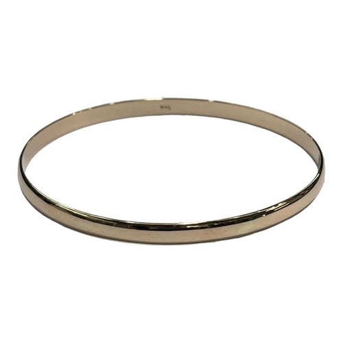 9ct 9k Yellow Gold Plain Polished Half Round Bangle 62mm x 4mm 7.71 ...