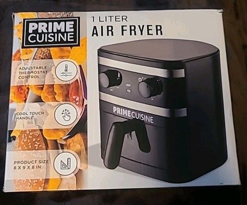 New 1 Quart Prime Cuisine Black Air Fryer ~ Compact for Dorm Room Small ...