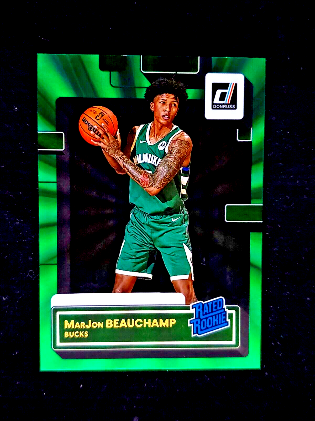 2022-23 Panini Donruss MarJon Beauchamp Rated Rookie Green Laser Foil #224 Mint | eBay