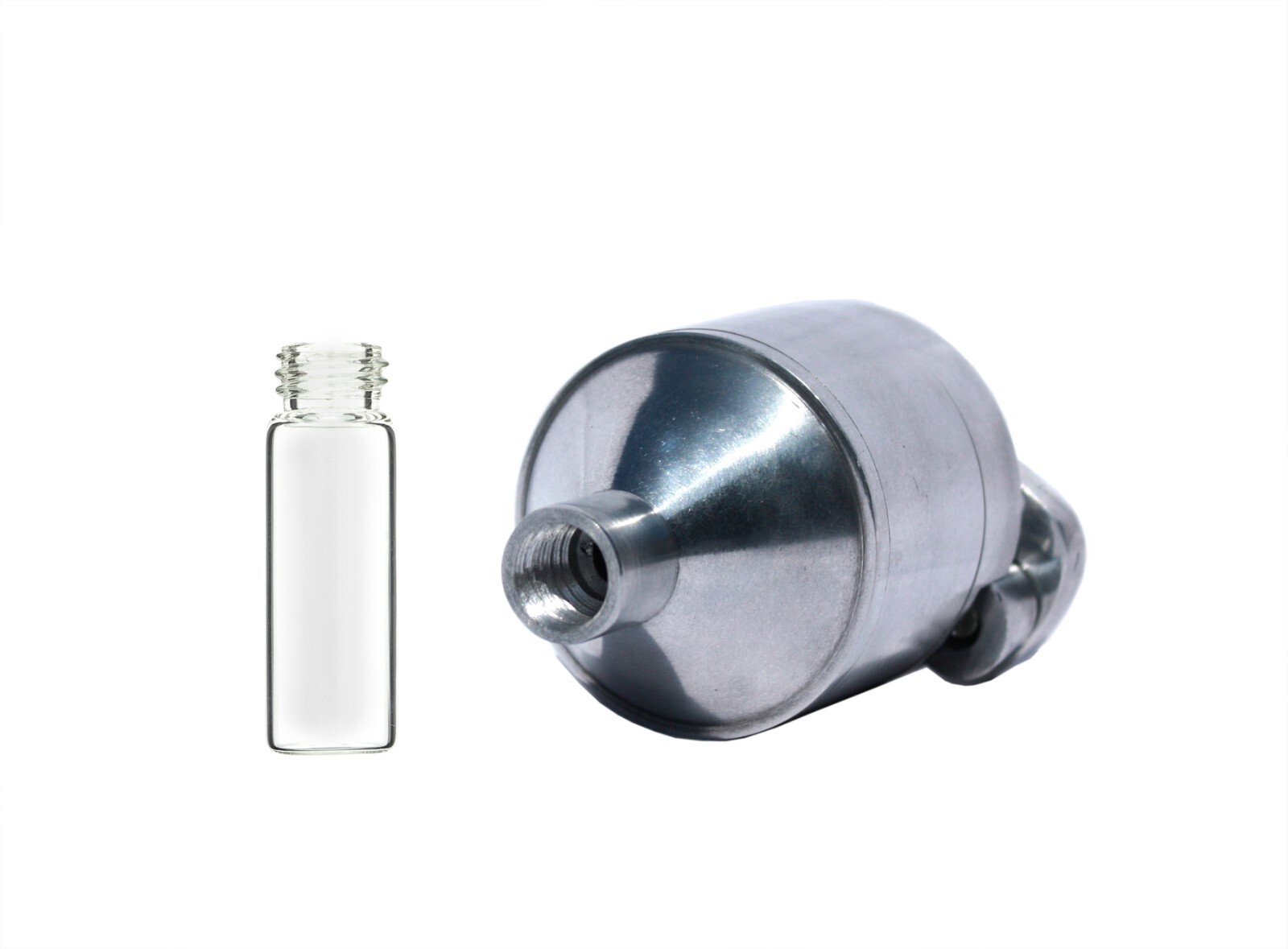 ALUMINUM GRINDER 3 PC HAND CRANK FUNNEL & VIAL – 3.25" X 2” HERB ...
