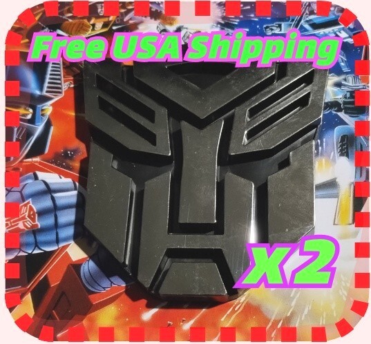 2 X Shiny Chrome Color Transformers Autobot 3 Inch Car Emblems Badge ...