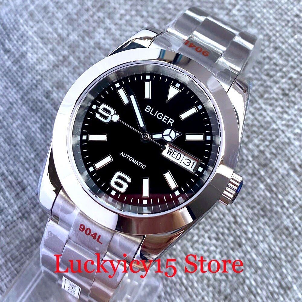 BLIGER 36mm 39mm Case Polish Bezel 24Jewels NH36A Movement Automatic ...