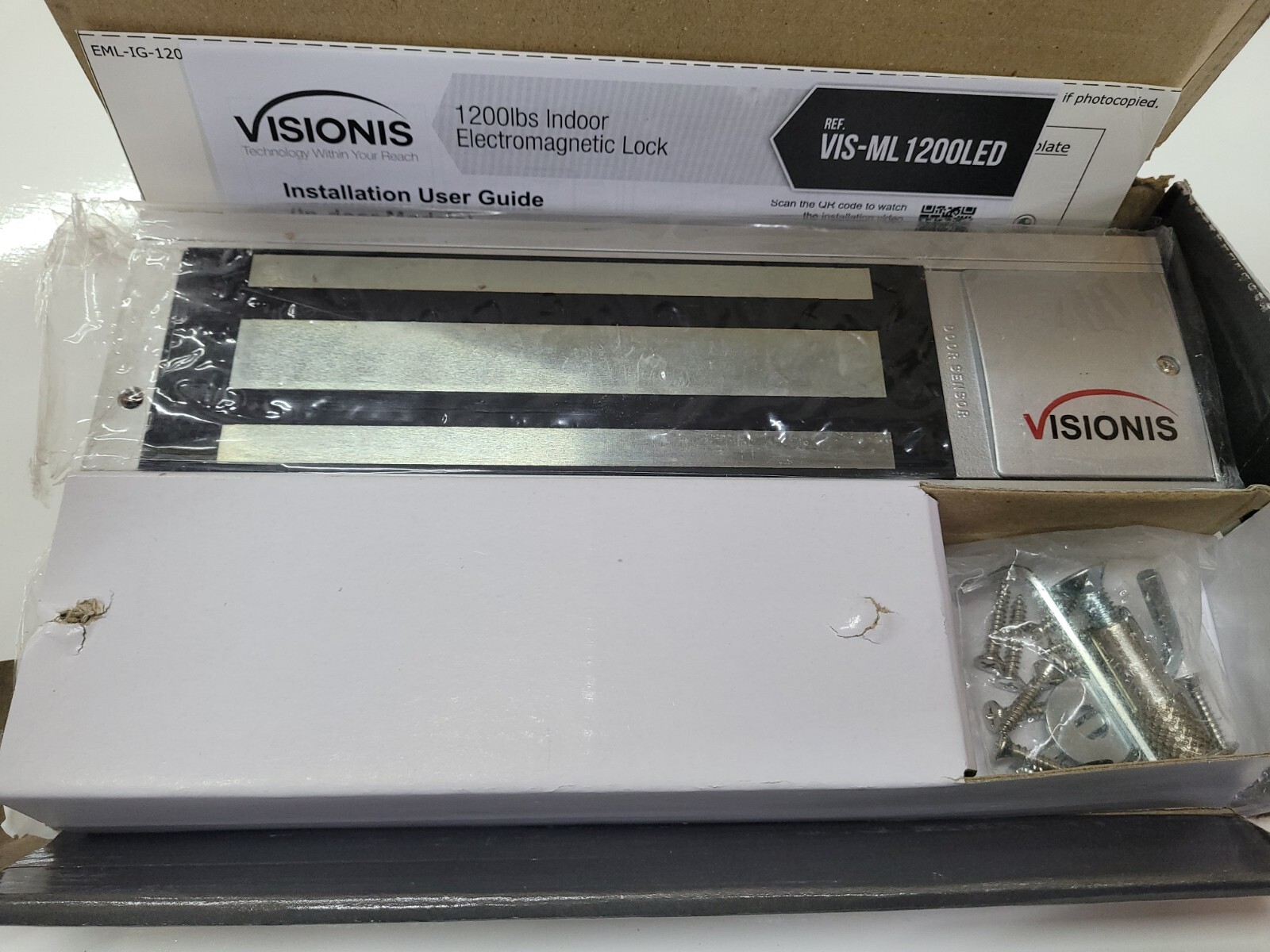 Visionis VS-VISML1200LED Indoor 1200lbs Electromagnetic Lock CE listed ...