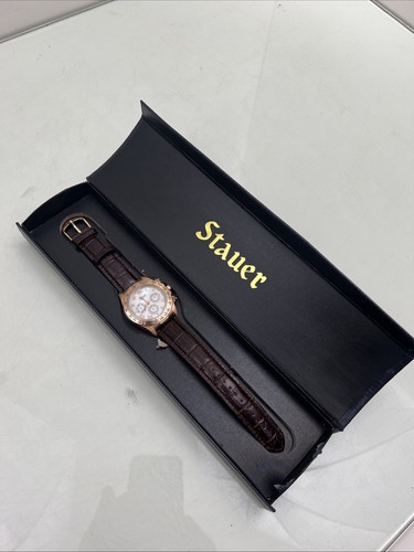 Stauer Mens Wristwatch 22 Jewels 3 ATM WR Leather Band Model # 11477 ...