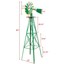 8FT Green Metal Windmill Yard Garden Decoration Weather Rust Resistant ...