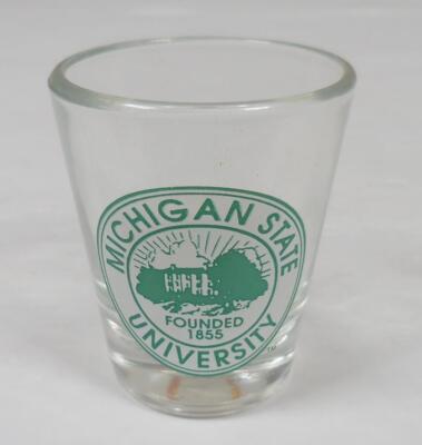 Michigan State University MCU White & Green Logo Shot Glass | eBay