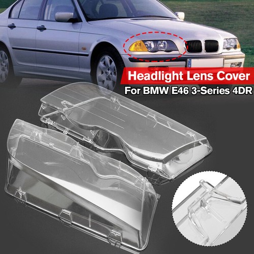 2pcs Car Headlamp Headlight Lens Shell Cover For BMW 3 Series E46 425i ...