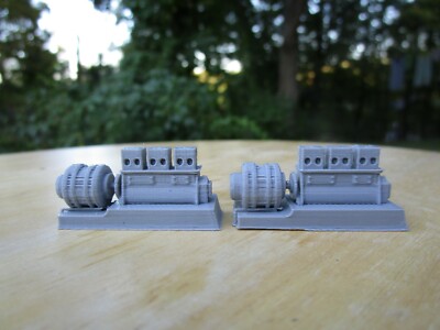 (2) " N SCALE FLAT CAR LOAD'S " DIESEL ENGINE W/ GENERATOR 3D PRINTED 1 ...