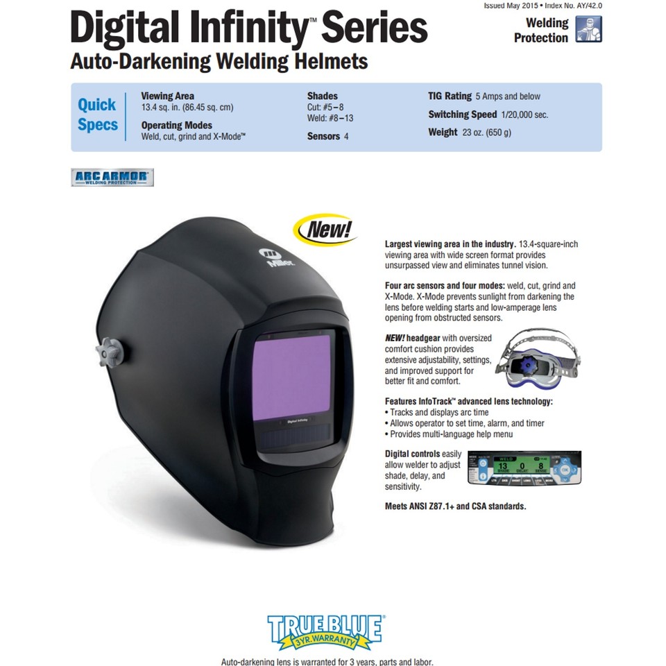 Miller Digital Infinity Black Welding Helmet w/ClearLight 4X Lens ...