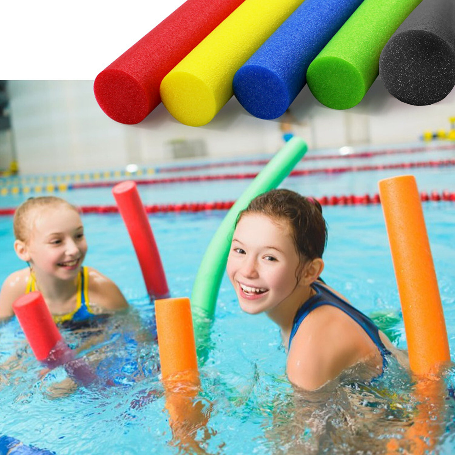 Swimming Pool Noodle Black Single Float Aid Woggle Log Noodles Water ...