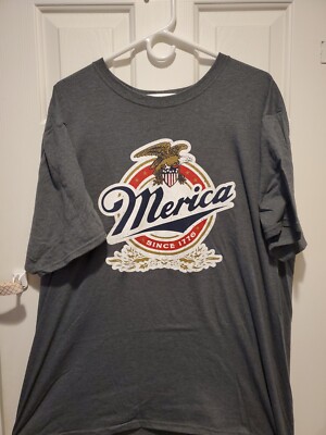 Merica T-Shirt mens 3XL Grey | eBay