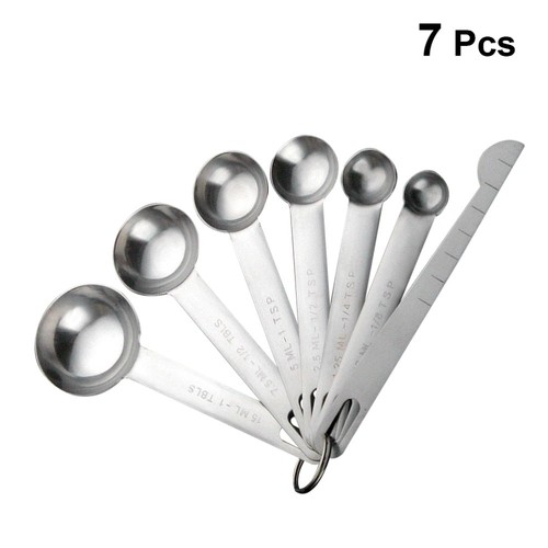 Food Measuring Spoon Set Office Stainless Steel Tablespoon Spoons Metal ...