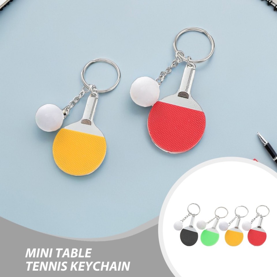 8pcs Mini Table Tennis Racket Keychain Sports Keychains for Pingpong ...