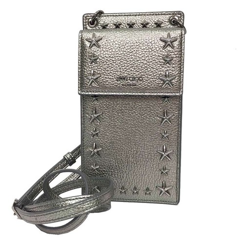 Jimmy Choo Pegasi Phone Case Pochette Soft Calf Leather Star Studs | eBay