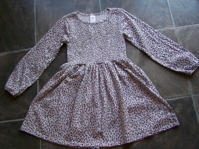 Girl's Target Beige Floral Long Sleeve Shirred Dress Size 8 EC | eBay