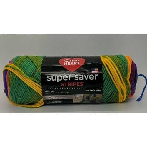RED HEART Super Saver STRIPES Worsted Acrylic 5oz 236yds Favorite ...