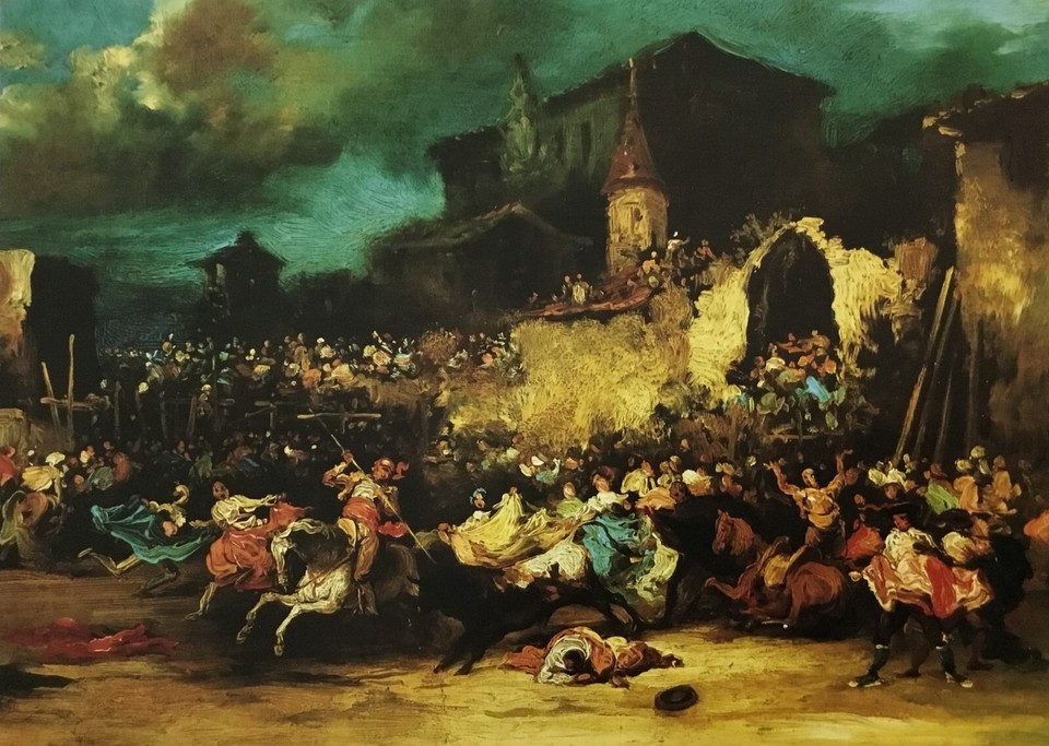 Eugenio Lucas Velazquez Village Bullfight Custom Framed Print | eBay