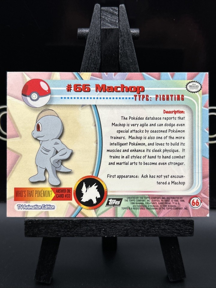 Machop #66 1995 Pokemon Topps card HOLO/LP | eBay