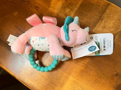 MARY MEYER BABY TAGGIES AROAR A SAURUS TEETHER RATTLE PINK NEW | eBay
