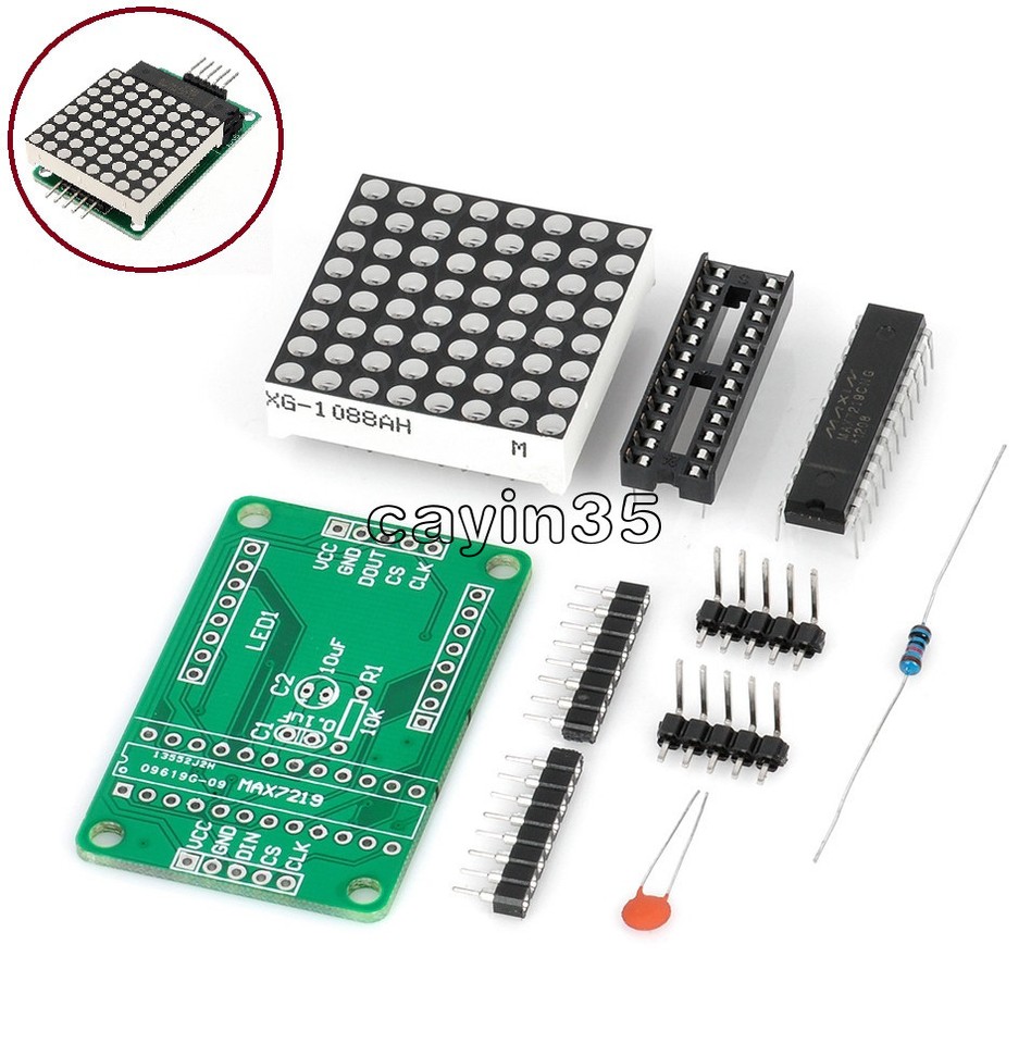 1PCS 8x8 3mm/5mm Dot Matrix Display Red/Full Color RGB LED MAX7219 DIY ...