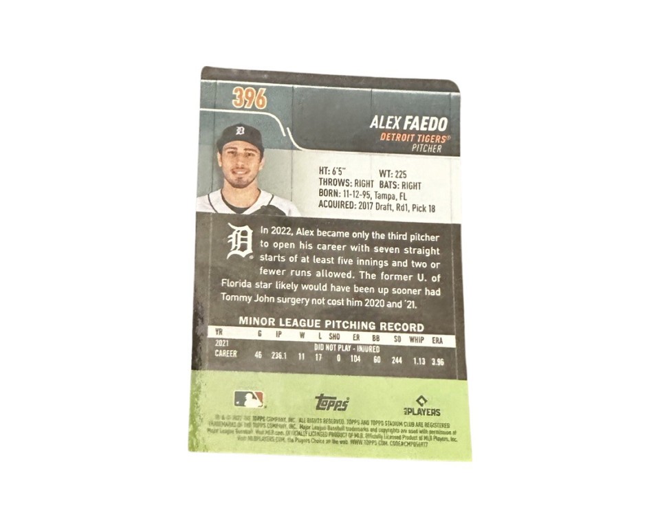 Alex Faedo-2022 Stadium Club Chrome-X-Fractor Rookie Card | eBay